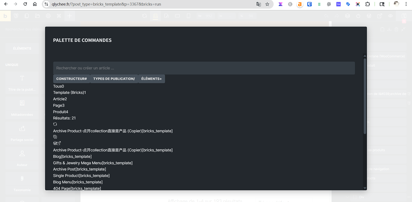 NO BUG: edit templete command palette can't close - Bugs - Bricks Community Forum