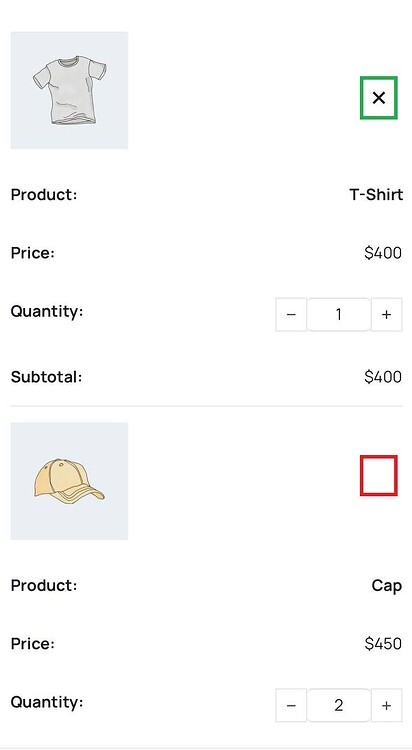 NO BUG: Cart items element: Remove Product button is not displayed in ...