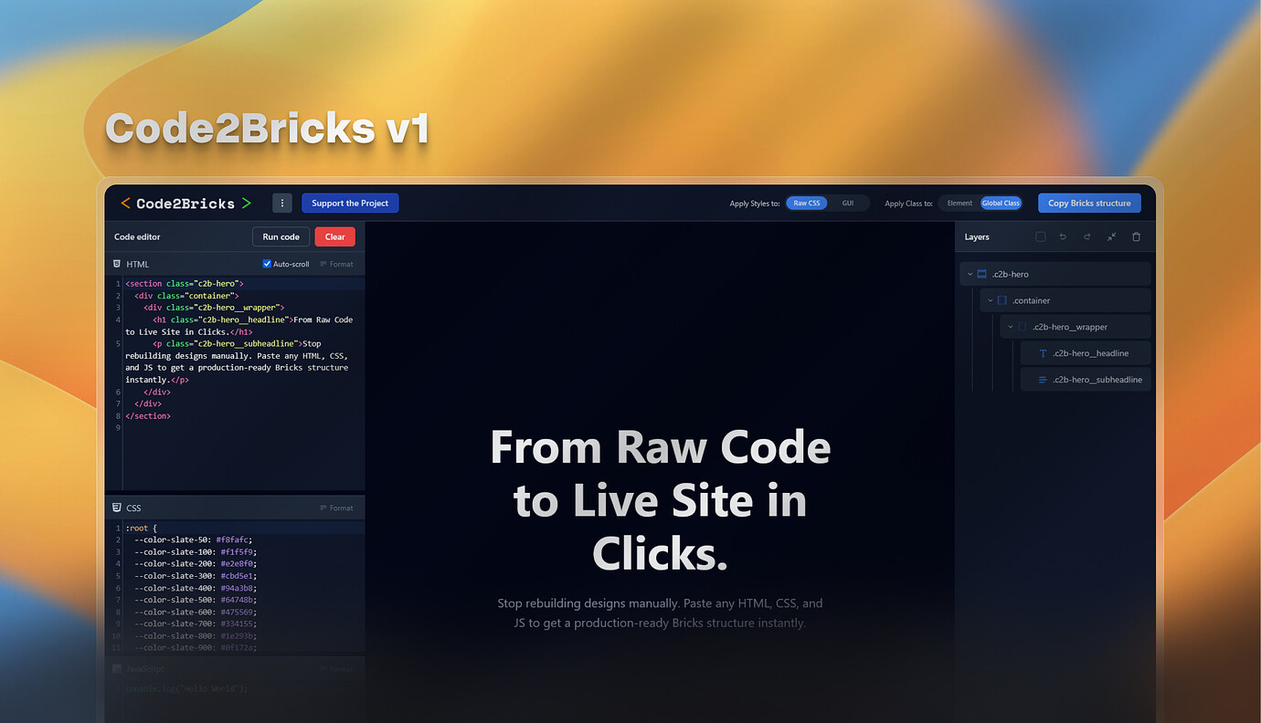 Introducing Code2Bricks - Free HTML/CSS to Bricks Converter - feedback ...