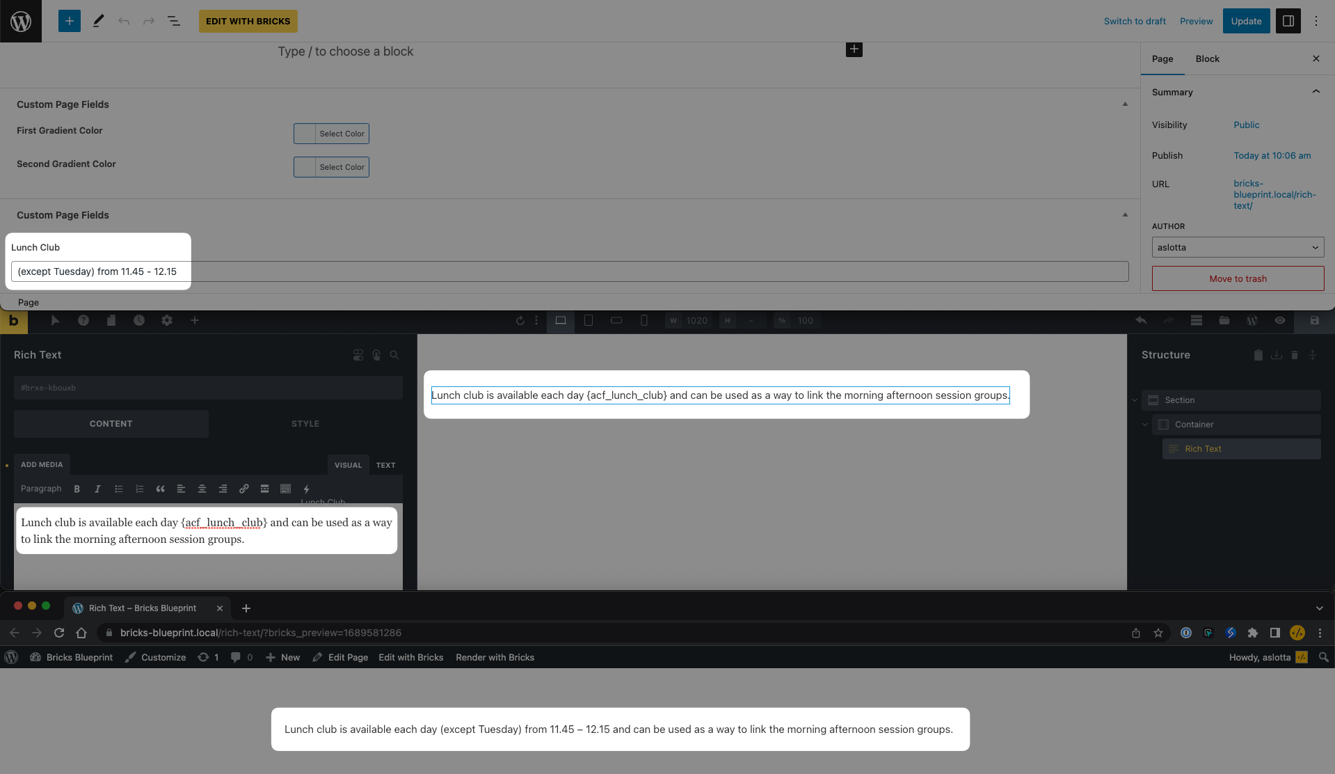 Text and ACF Fields - Bricks Community Forum