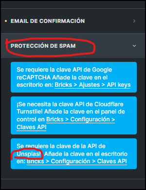 SOLVED: Error in text in Form Spam Settings - Bugs - Bricks Community Forum
