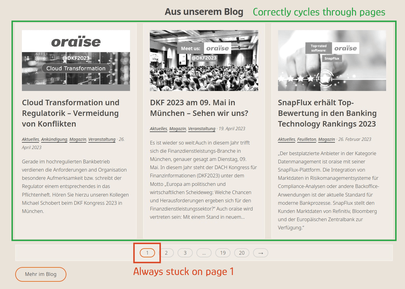 SOLVED: Pagination loops through query, but link bar is stuck on page 1 ... SOLVED: Pagination loops through query, but link bar is stuck on page 1 ...