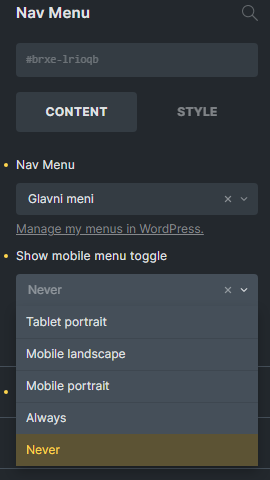 Disable mobile menu from a menu - How To - Bricks Community Forum