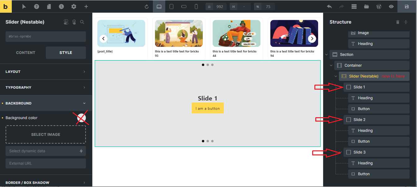 NO BUG: Nestable Slider > Icon typography - Bugs - Bricks Community Forum