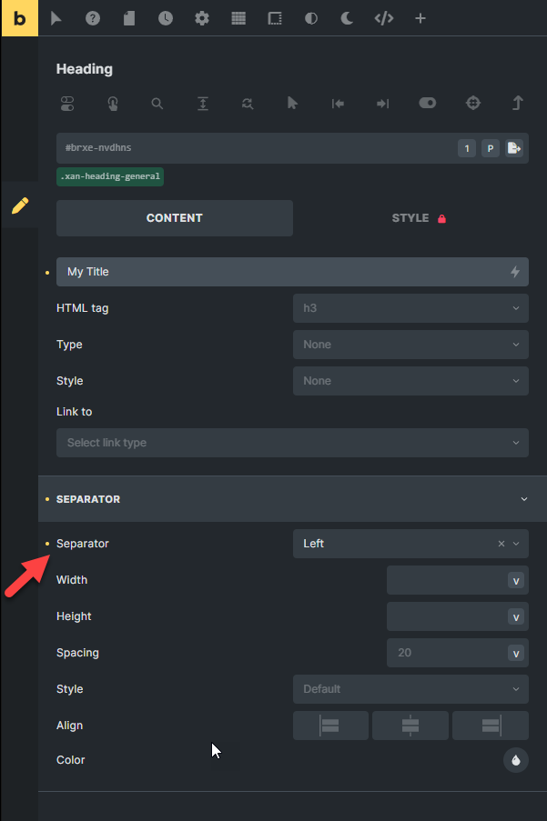 NO BUG: Title's Seprator Direction Doesn't saved in class - Bugs - Bricks Community Forum