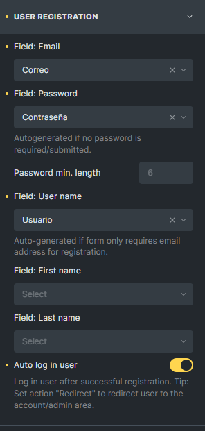 Form -> User Registration action doesn't have custom error message like ... Form -> User Registration action doesn't have custom error message like ...