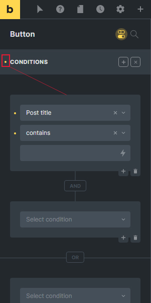 Clear settings button for conditional logic - Feature Requests / Improvements - Bricks Community ...
