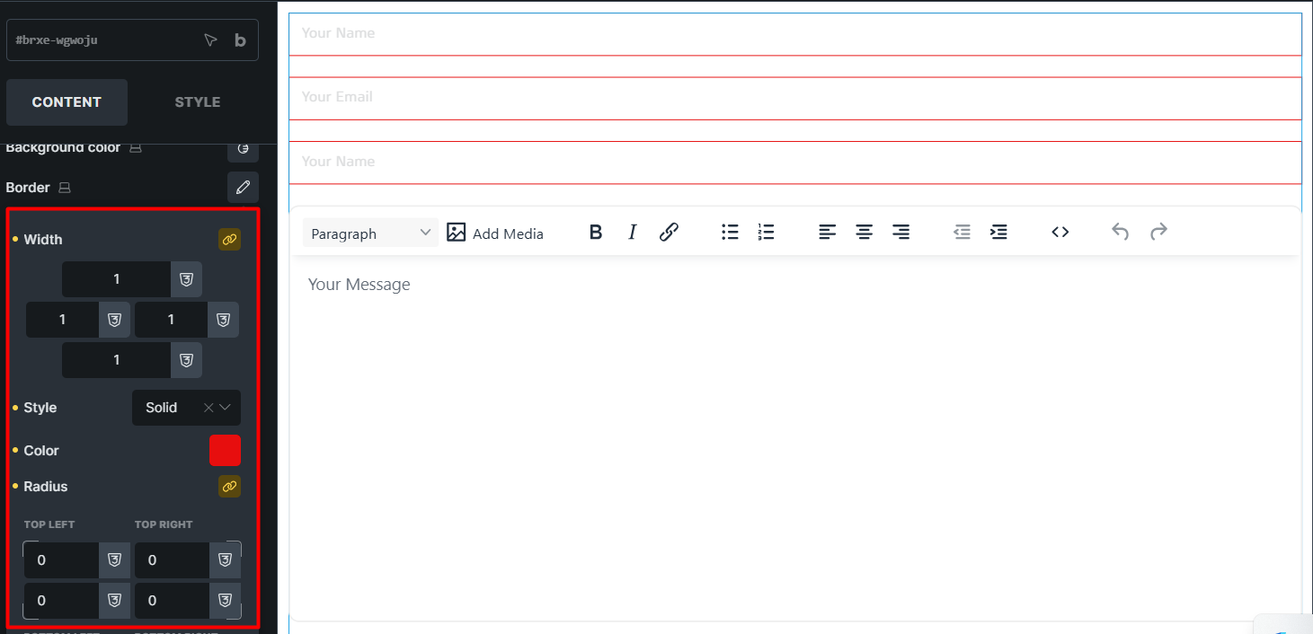 WIP: Form: Some issues with Rich text field style (in builder) - Bugs ...
