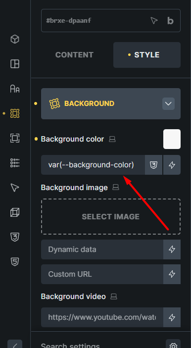 New color control: The space for displaying and editing the value is ...