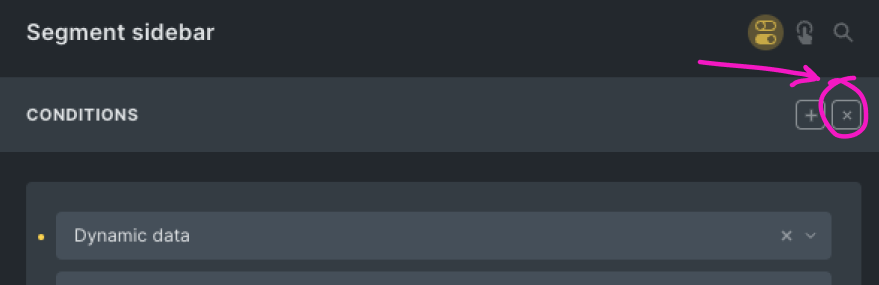 Remove Close button in Conditions panel - Feature Requests ...