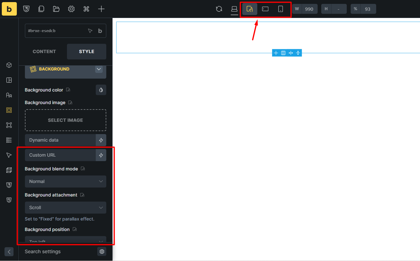 SOLVED: Background image options are displayed even if there is no background - Bugs - Bricks ...
