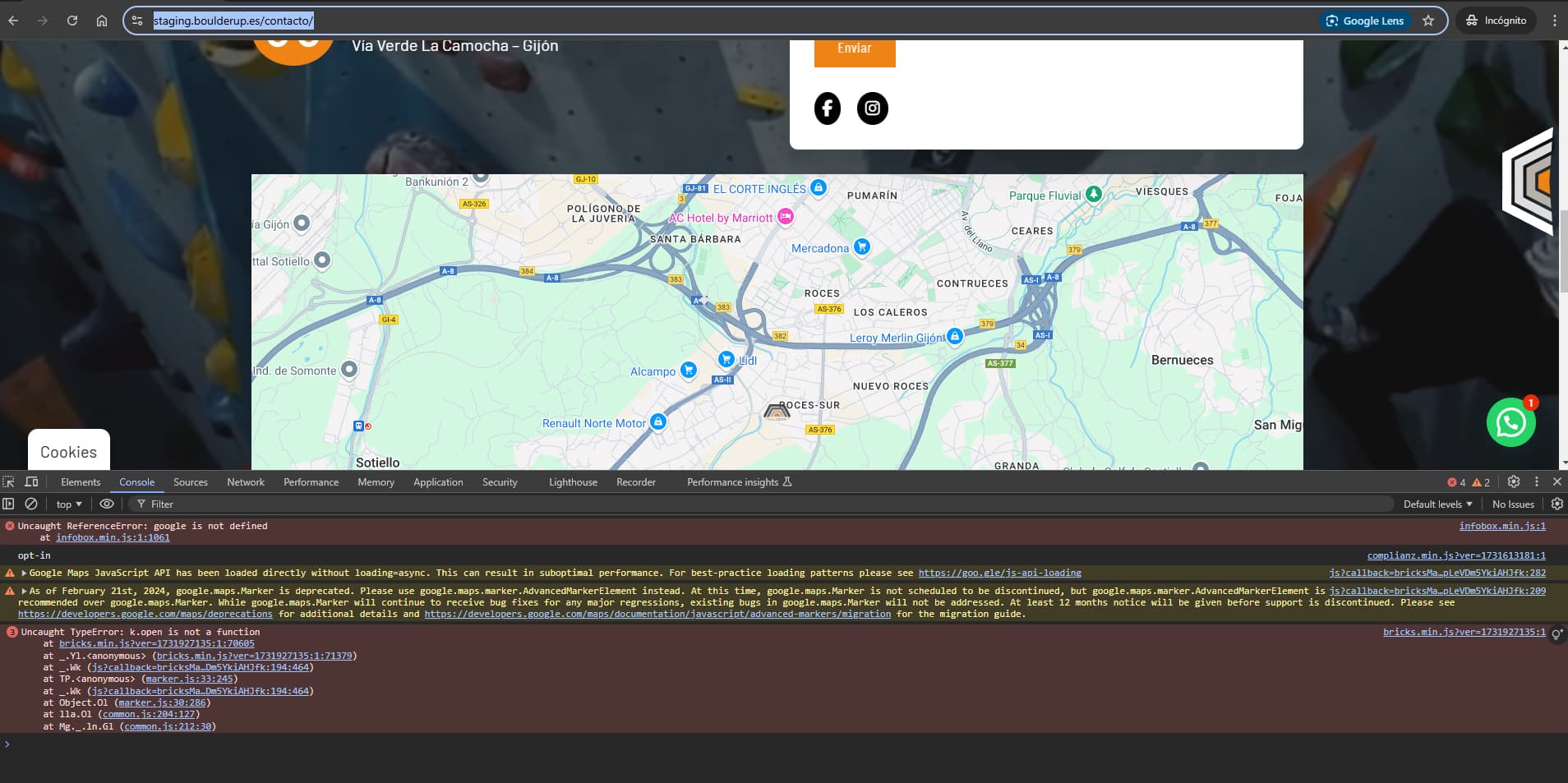 Bricks Map Widget map marker infobox are blocked by Complianz Cookie Plugin - How To - Bricks ...