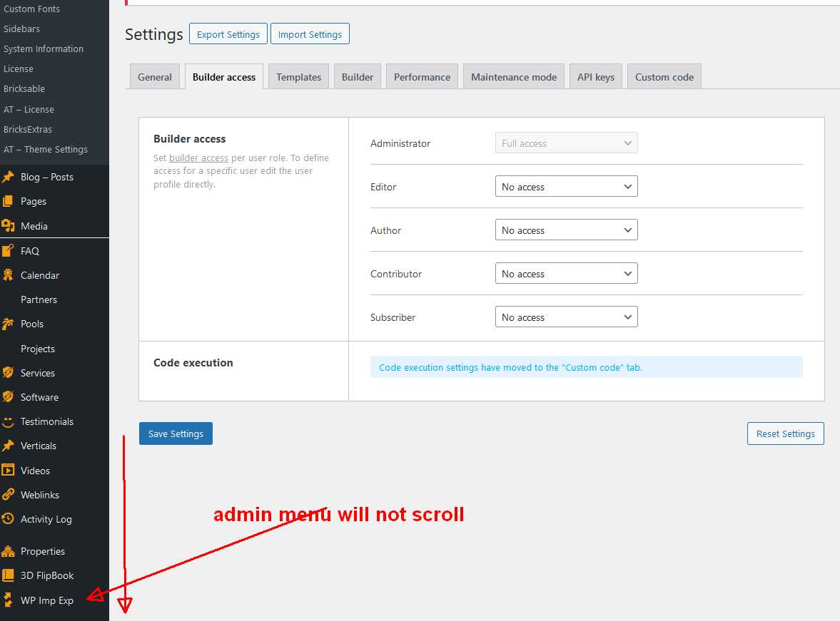 WIP: Scroll On WP Admin Menu - Bricks Settings - Bugs - Bricks Community Forum