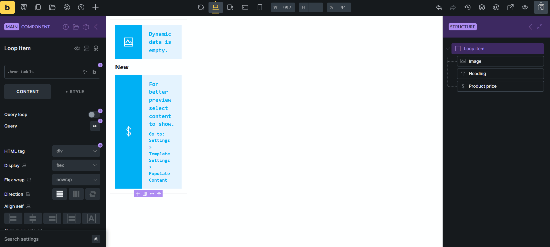 WIP: Component crashes after adding the query loop property - Bugs ... WIP: Component crashes after adding the query loop property - Bugs ...