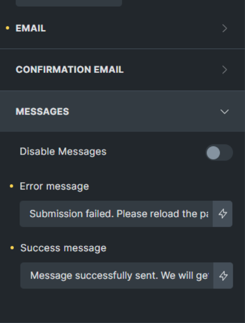 Form Element: A separate section for managing error and success messages - Feature Requests ...