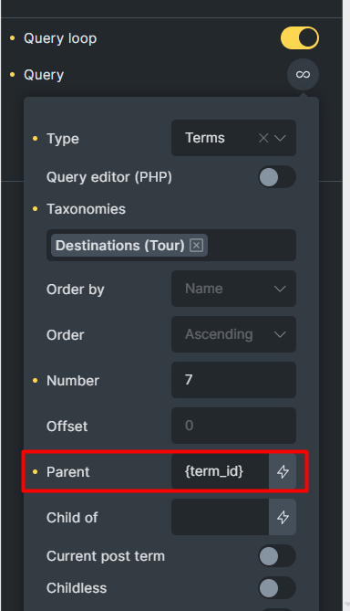How to display sub-categories which have the same parent of current sub-category in Archive ...