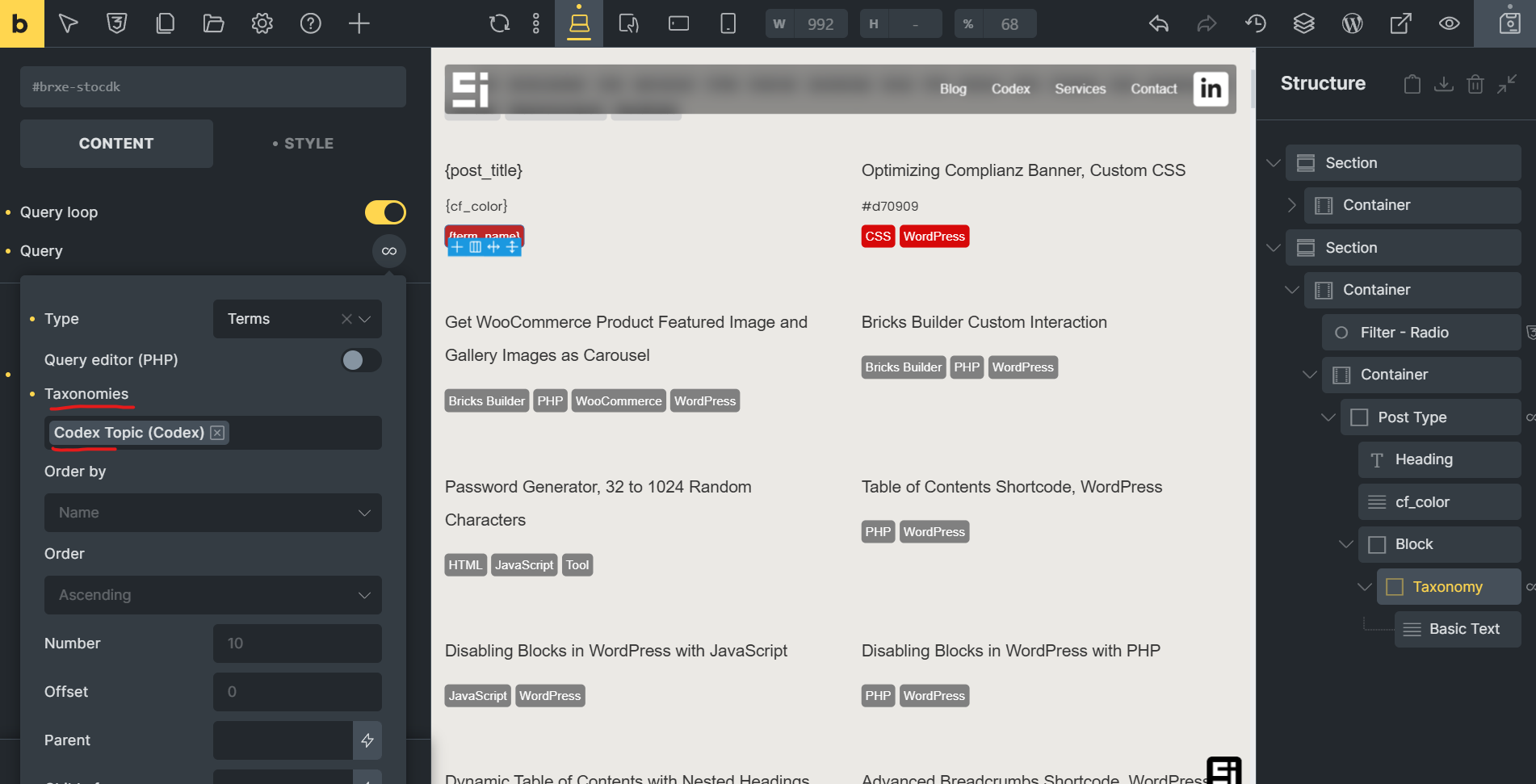 SOLVED: {cf_fieldname} works for post types but not for taxonomy/term loops - Bugs - Bricks ...