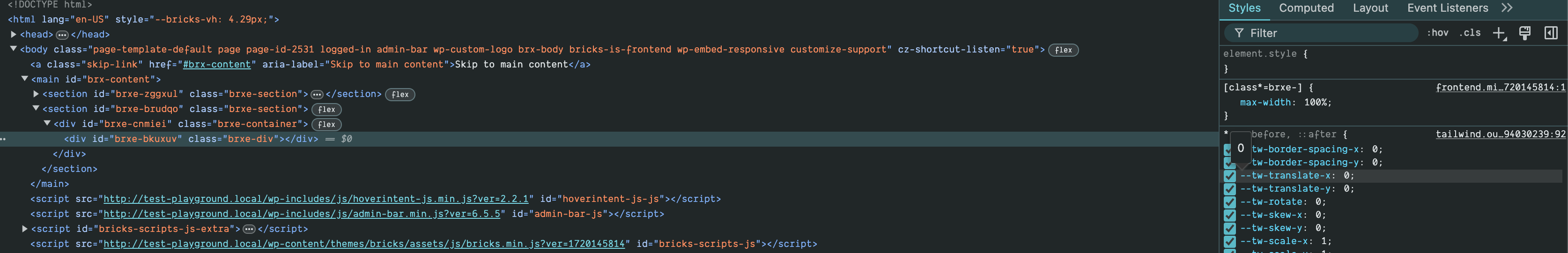 Div has predefined width to 100% , how to desable? - How To - Bricks ...