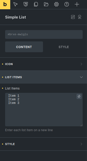 New element - Simple List (I did it) - Feature Requests / Improvements - Bricks Community Forum
